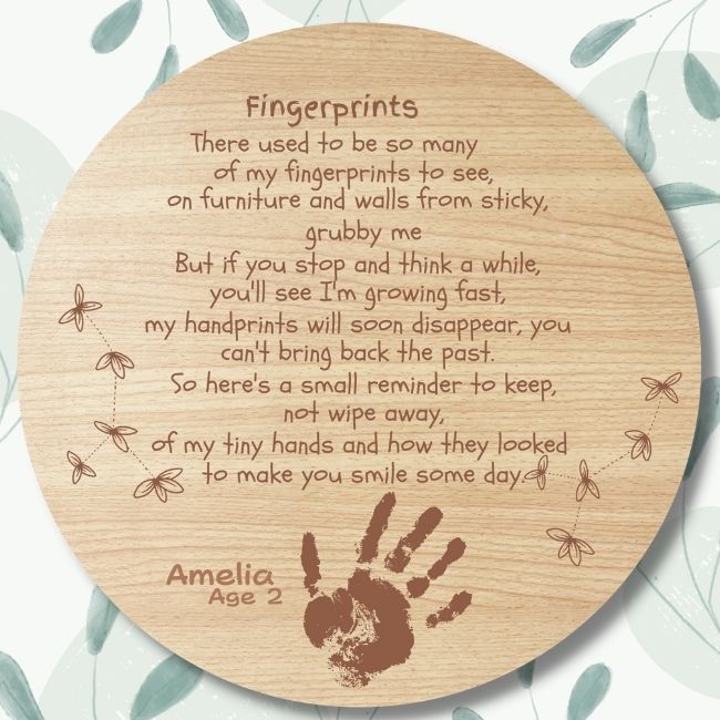 Personalised Wall Plaque - Fingerprints Poem – That Aussie Handmade Place